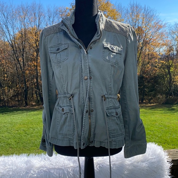 Candie's | Jackets & Coats | Olive Candies Lace Cargo Jacket | Poshmark